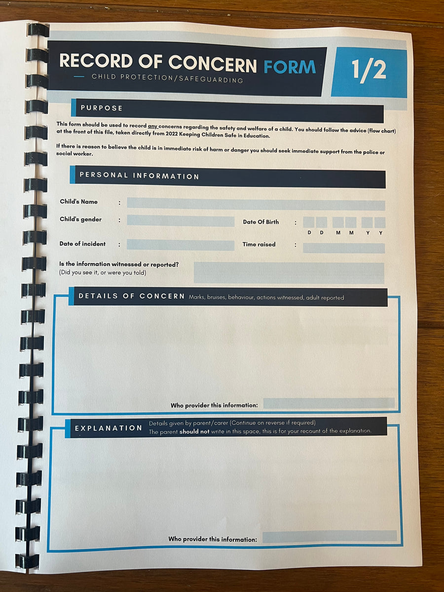 NEW - Safeguarding & Child Protection Record| CR Hut